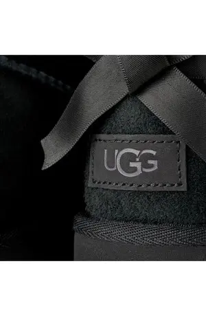 UGG Ultra Mini Bailey Bow Genuine Shearling Boot - Black