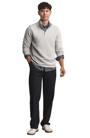 RHONE Landmark Quarter Zip Pullover - Sleet Gray