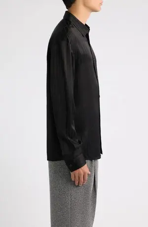 KROST Relaxed Fit Button-up Pile Stripe Shirt
