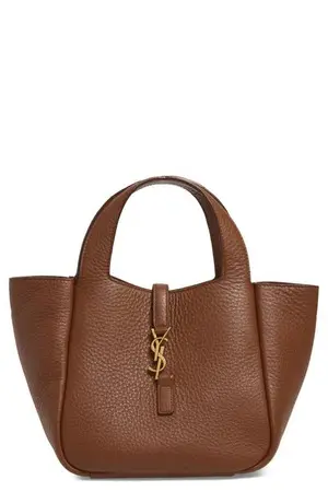 Saint Laurent Baby Bea Leather Tote - Toasted Brown