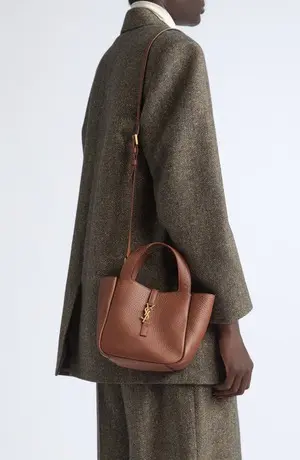 Saint Laurent Baby Bea Leather Tote - Toasted Brown