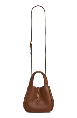 Saint Laurent Baby Bea Leather Tote - Toasted Brown