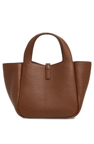 Saint Laurent Baby Bea Leather Tote - Toasted Brown
