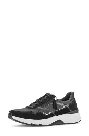 Gabor Eden Leather Sneaker - Black