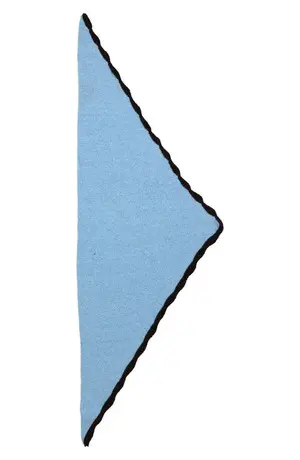 Treasure & Bond Scallop Trim Knit Triangle Scarf - Light Blue