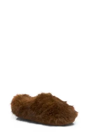 Free People Snowed In Faux Fur Slipper - Mink