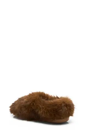 Free People Snowed In Faux Fur Slipper - Mink