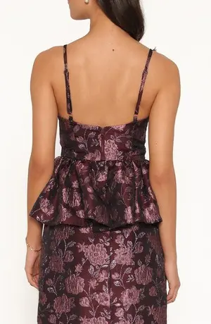 PETAL & PUP Allegro Floral Brocade Peplum Top