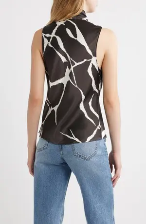 Rails Poppy Tie Neck Sleeveless Top