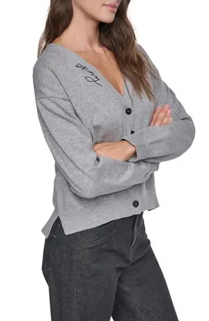 Dkny Heart Brushstroke Cardigan - Feather Ht