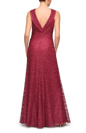 Js Collections Peggy Sequin Lace Gown