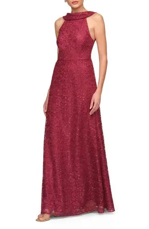 Js Collections Peggy Sequin Lace Gown