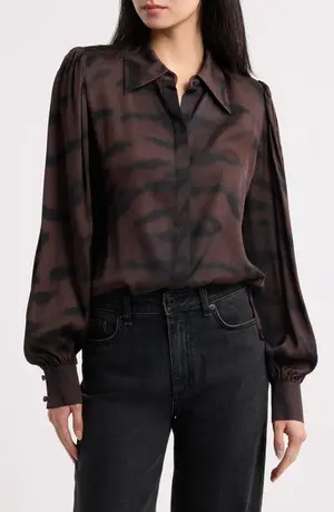 Kobi Halperin Davis Tie Dye Print Stretch Silk Georgette Button-up Shirt - Briar Multi
