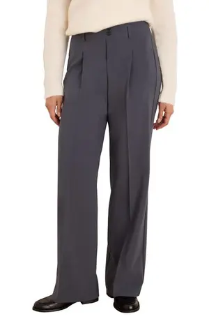 NIC+ZOE Tremont Pleated Wide Leg Pull-on Pants - Slate