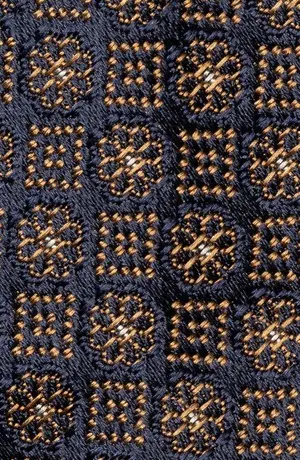 Eton Medallion Woven Silk Tie - Light Yellow