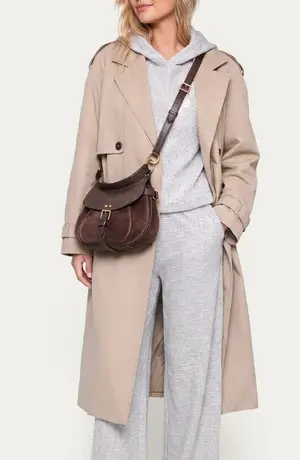 AIMEE Dash Convertible Leather Crossbody Bag - Fudge Suede