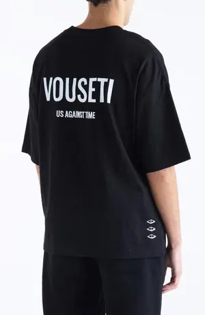 VOUSETI Us Against Time Oversize Cotton Graphic T-shirt