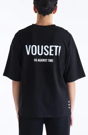 VOUSETI Us Against Time Oversize Cotton Graphic T-shirt