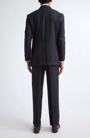 J. MUESER Waverly Pinstripe Virgin Wool Suit - Navy