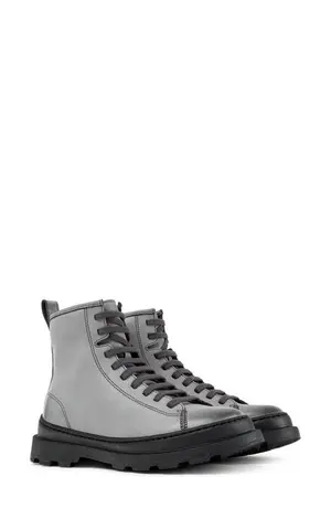 Camper Brutus Leather Bootie - Medium Gray