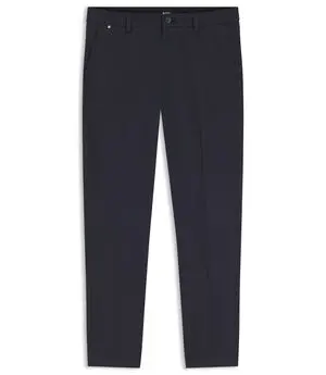 BOSS Modern-fit Pants In Stretch-cotton Twill - Dark Blue