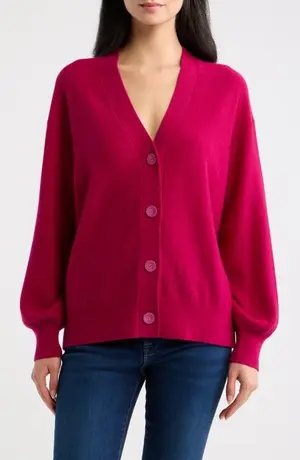 CISSA Wool & Cashmere Cardigan - Fuchsia
