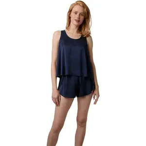 Lunya Racerback Washable Silk Short Pajamas Deep Blue