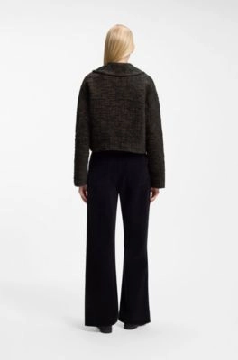 BOSS Textured Tweed Blazer In A Cropped Style