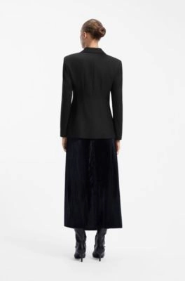Hugo Regular-fit Pinstripe Blazer With Sequin Brooch