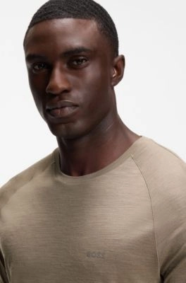 BOSS Wool-blend T-shirt With Quick-dry Performance