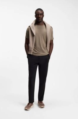 BOSS Wool-blend T-shirt With Quick-dry Performance