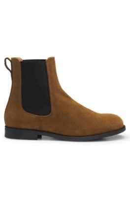 BOSS Suede Chelsea Boots With Double B Hardware