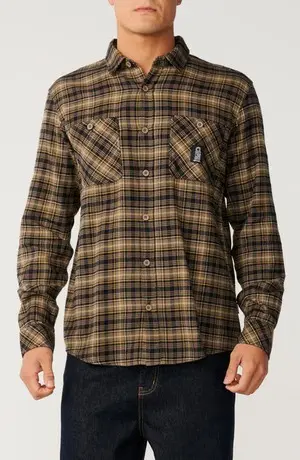 Rip Curl S-series Soulcellair Plaid Cotton Flannel Button-up Shirt
