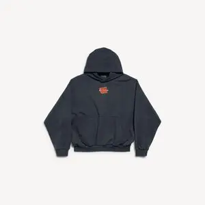 Balenciaga Taped Back Medium Fit Hoodie - Black