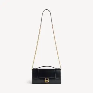 Balenciaga Hourglass Pochette With Chain - Black