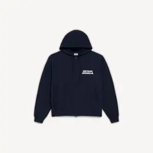 Balenciaga Masking Tape Oversized Zip-up Hoodie - Blue