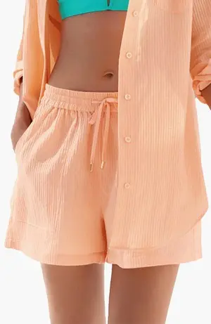 LASCANA Textured Pull On Shorts