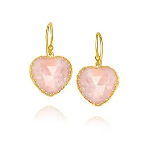 CHRISTINA ALEXIOU Heart Earrings Drop Earrings - Morganite