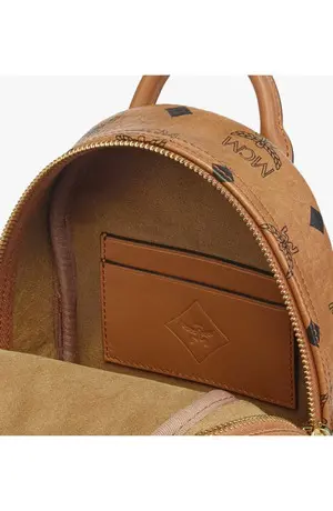 Mcm X-mini Stark Bebe Boo Backpack In Gold Crystal Visetos