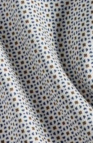 David Donahue Geometric Print Cotton Shirt