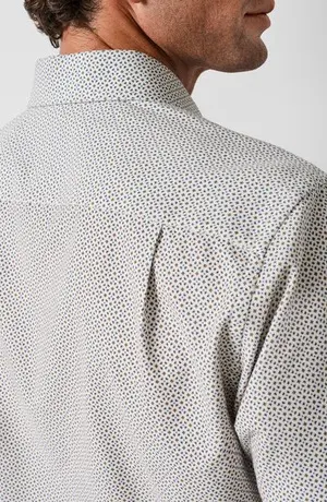 David Donahue Geometric Corduroy Sport Shirt