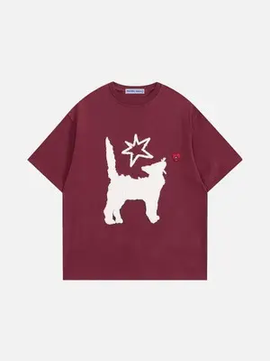 AELFRIC EDEN Fuzzy Cat Star Tee