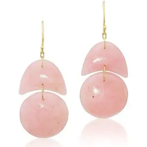 TEN THOUSAND THINGS Tiny Arp Drop Earrings - Pink Opal
