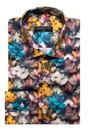 MASUTTO Santana Print Button-up Long Sleeve Shirt - Multicolor