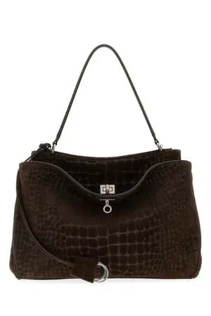 Balenciaga Suede Rodeo Handbag - Brown
