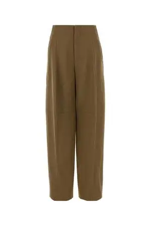 Victoria Beckham Beige Stretch Polyester Blend Pant - Brown