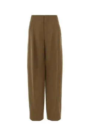 Victoria Beckham Beige Stretch Polyester Blend Pant - Brown