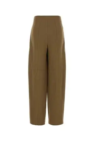 Victoria Beckham Beige Stretch Polyester Blend Pant - Brown