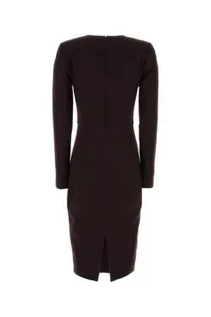 Victoria Beckham Aubergine Stretch Polyester Blend Dress