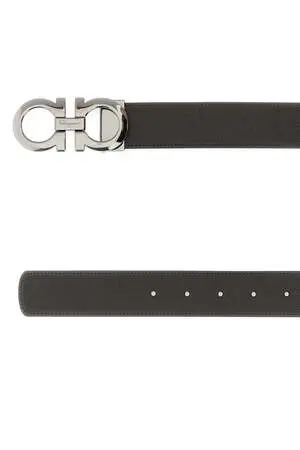 FERRAGAMO Dark Leather Reversible Belt - Brown